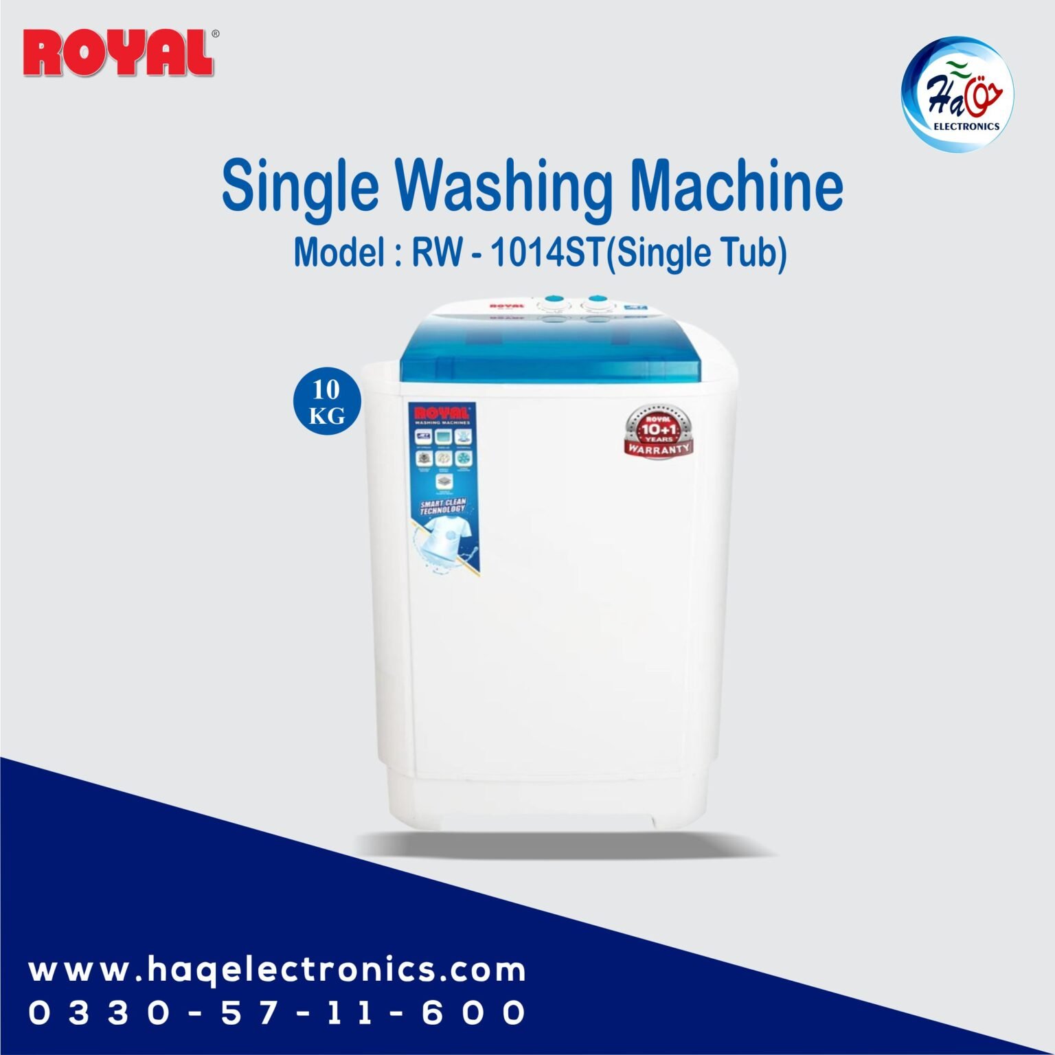 Royal washing machine RW-1014S (Single) - HAQ Electronics Royal washing machine RW-1014S (Single) - HAQ Electronics